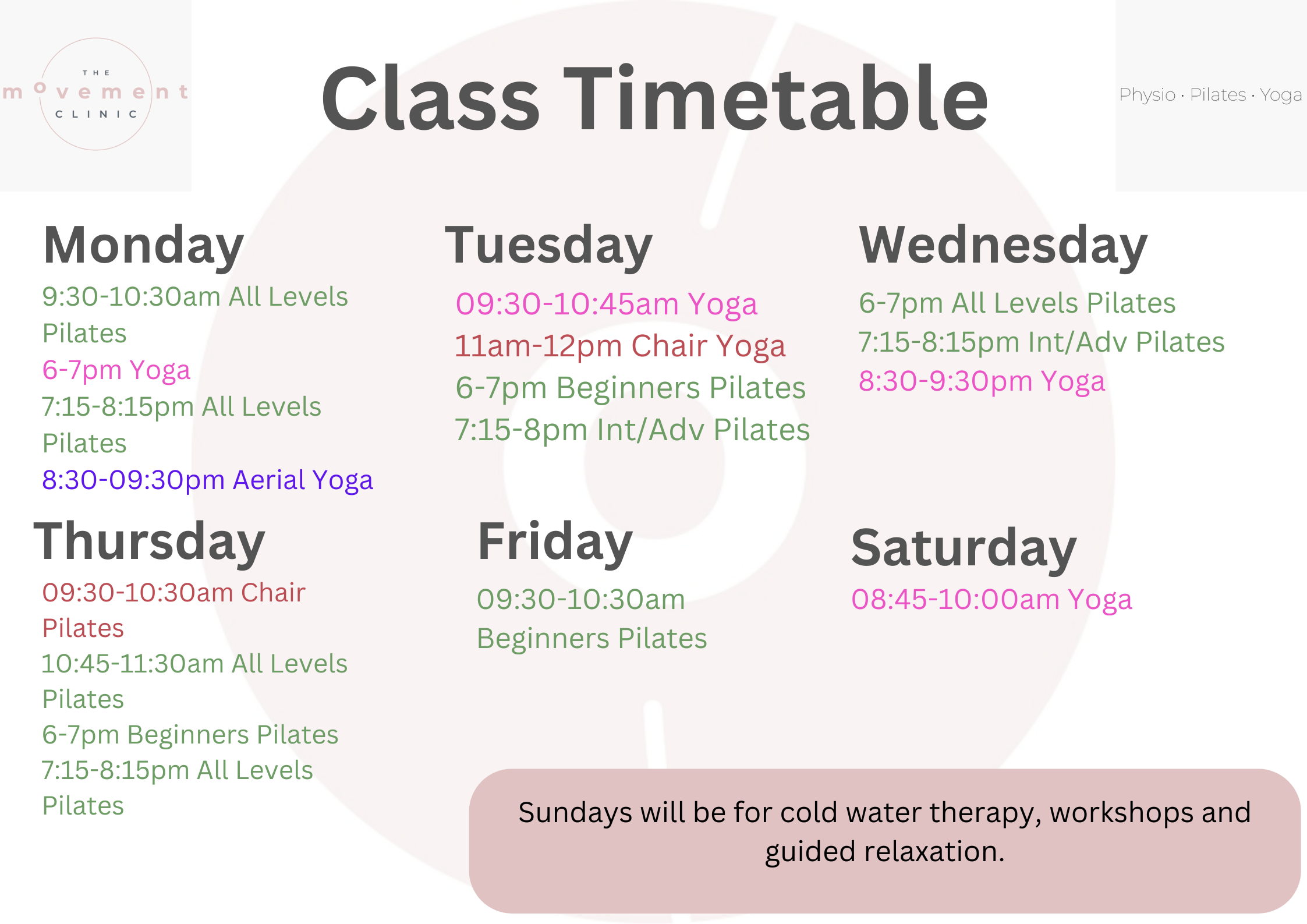 Classes – The Movement Clinic